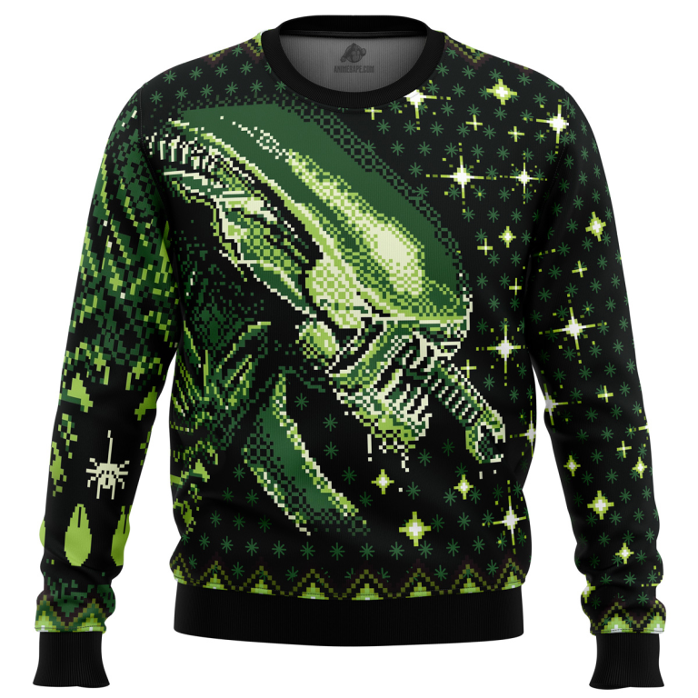 Xenomorph Alien Ugly Christmas Sweater - AnimeBape