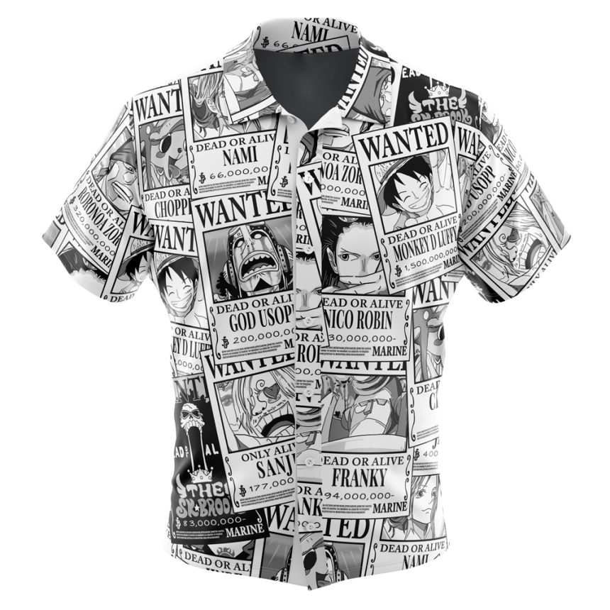 Luffy's Wano Pattern One Piece Button Up Hawaiian Shirt - AnimeBape