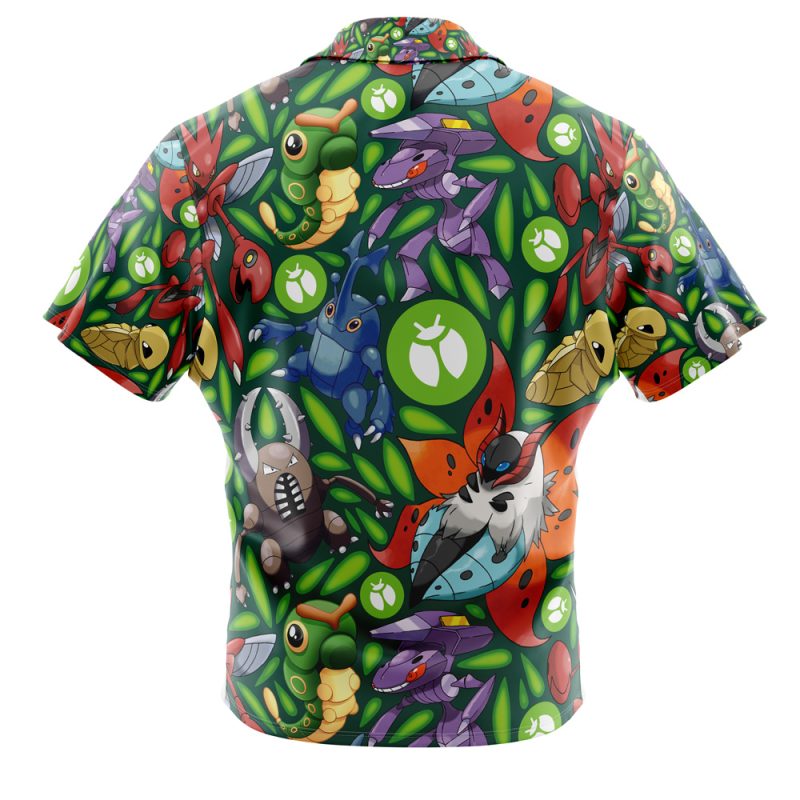 Bug Type Pokemon Pokemon Button Up Hawaiian Shirt - AnimeBape