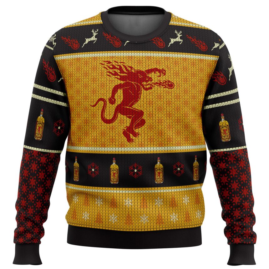 Fireball Cinnamon Whisky Ugly Christmas Sweater - AnimeBape