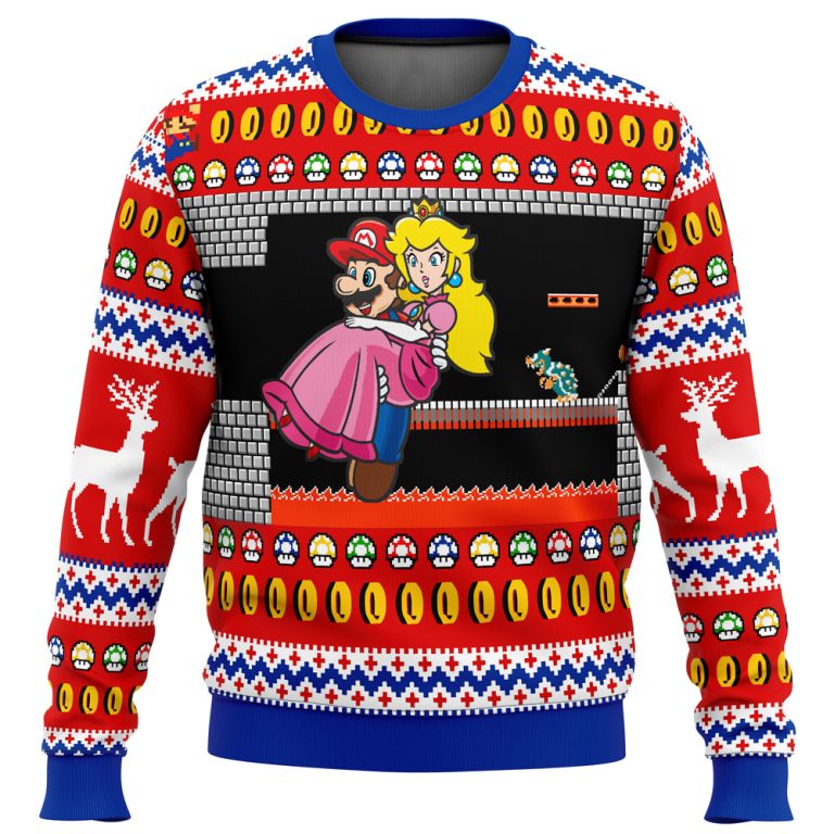 Mario Bowser's Castle Ugly Christmas Sweater - AnimeBape
