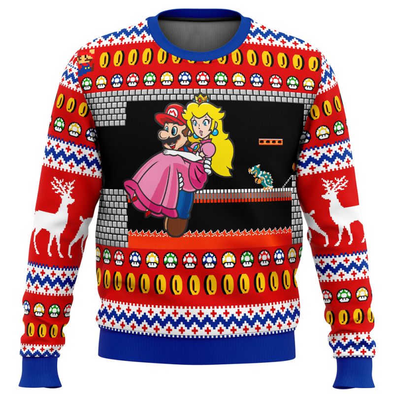 Mario Bowser's Castle Ugly Christmas Sweater - AnimeBape
