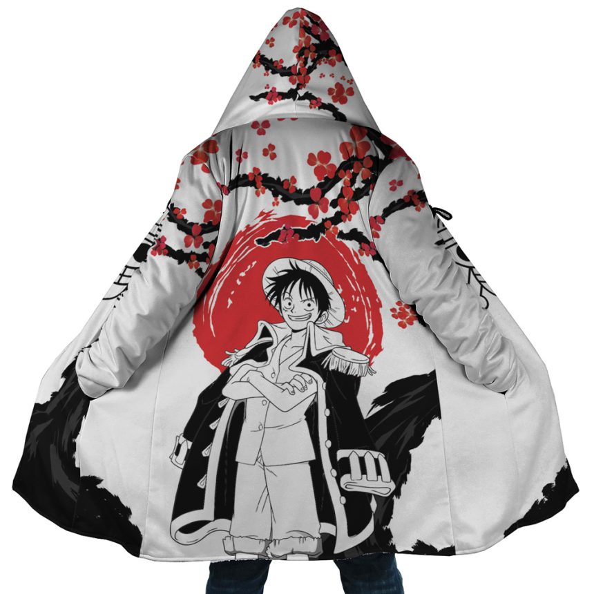 Black Whitebeard Pirates One Piece Hooded Cloak Coat - AnimeBape