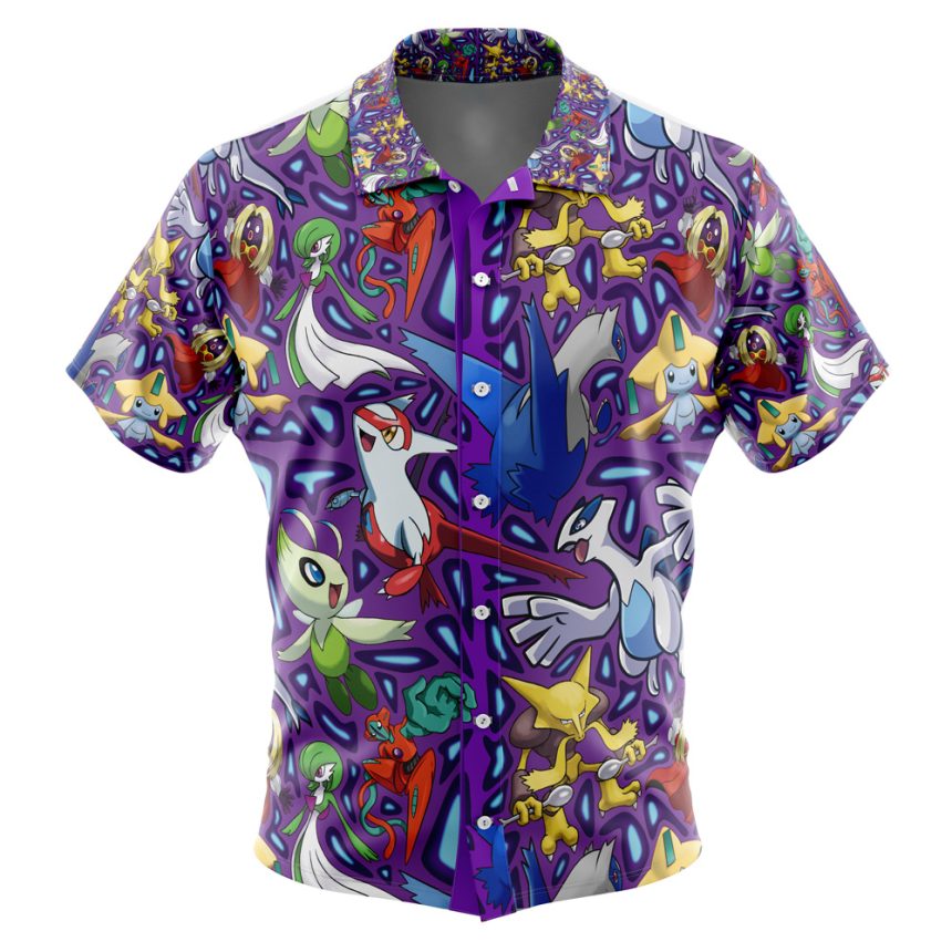 Meowth Pokemon Button Up Hawaiian Shirt - AnimeBape