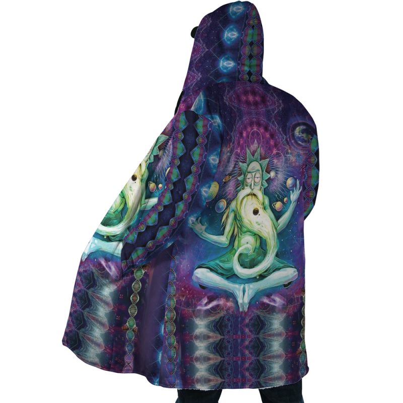 Rick and Morty Trippy Cosmic Rick Hooded Cloak Coat - AnimeBape