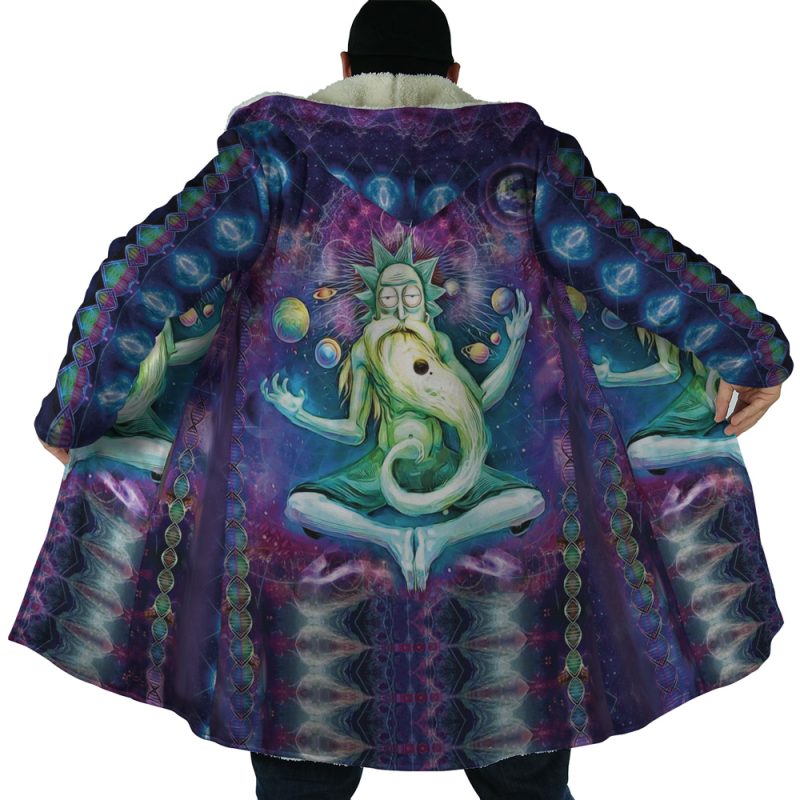 Rick and Morty Trippy Cosmic Rick Hooded Cloak Coat - AnimeBape