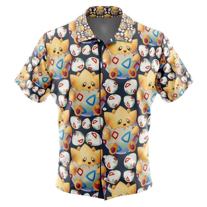 Togepi Pokemon Button Up Hawaiian Shirt - AnimeBape