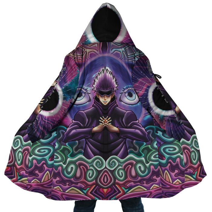 Trippy Satoru Gojo Hollow Purple Jujutsu Kaisen Hooded Cloak Coat ...