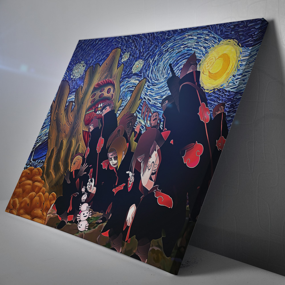 Akatsuki Gedo Statue Naruto Starry Night Canvas Print Wall Art - AnimeBape