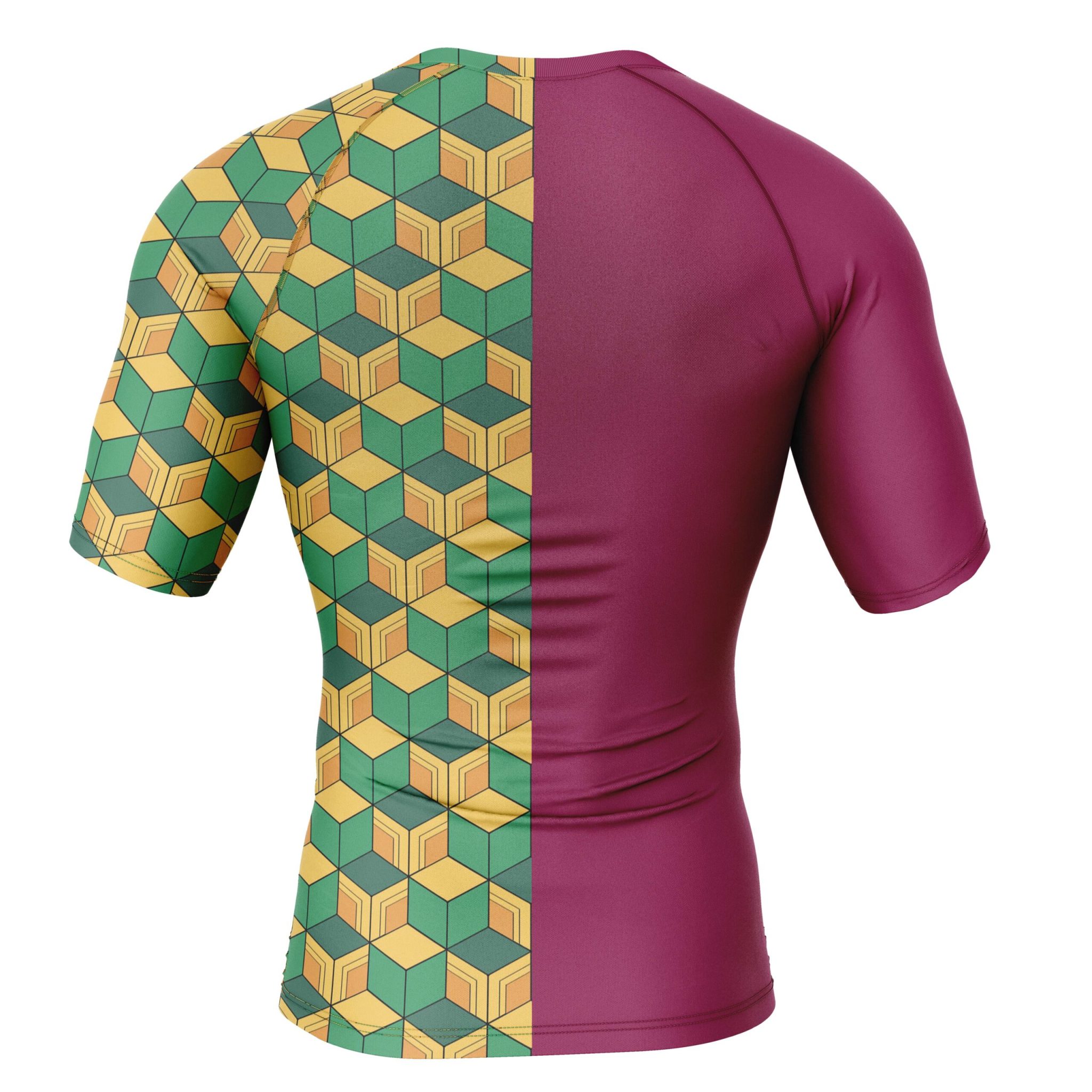 Eva 01 Evangelion Short Sleeve Rash Guard Compression Shirt - AnimeBape
