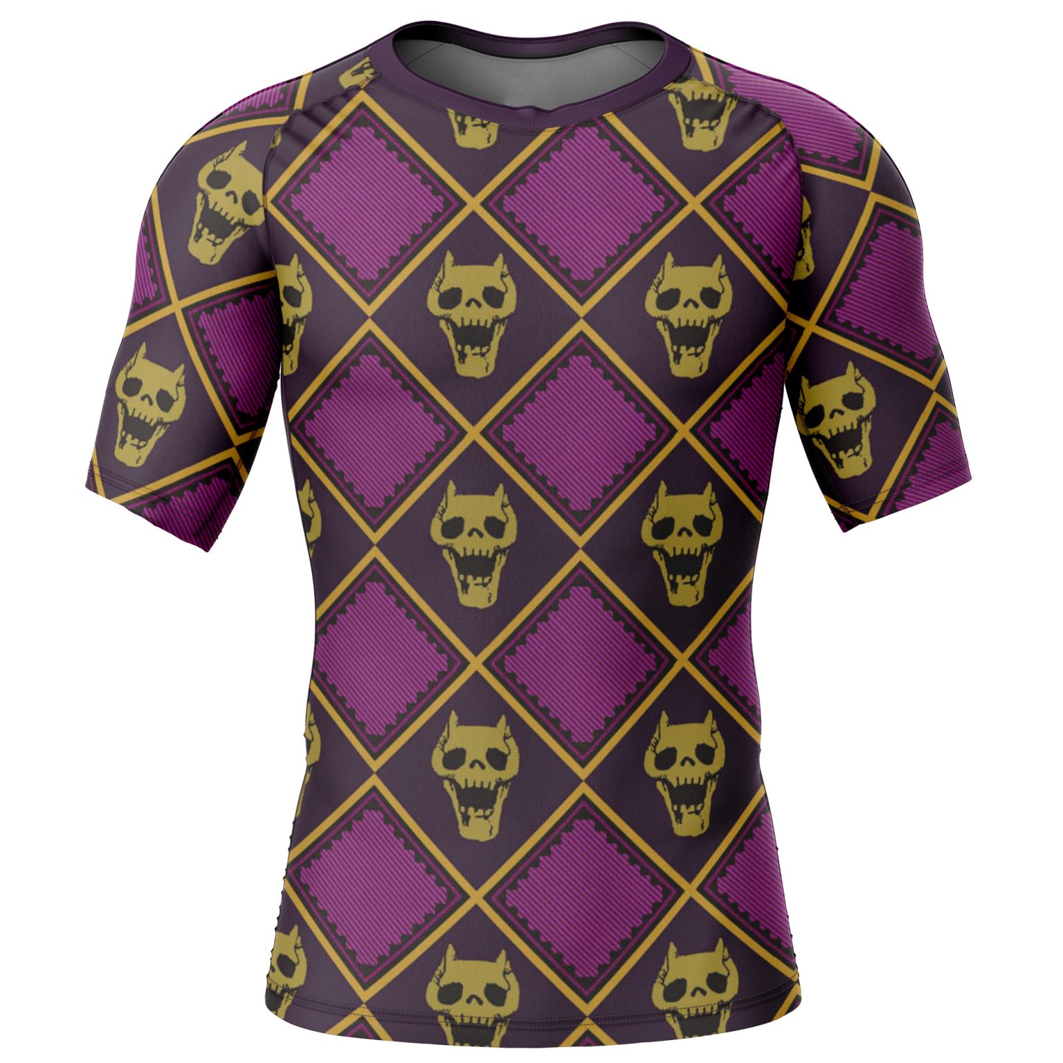 Eva 01 Evangelion Short Sleeve Rash Guard Compression Shirt - AnimeBape