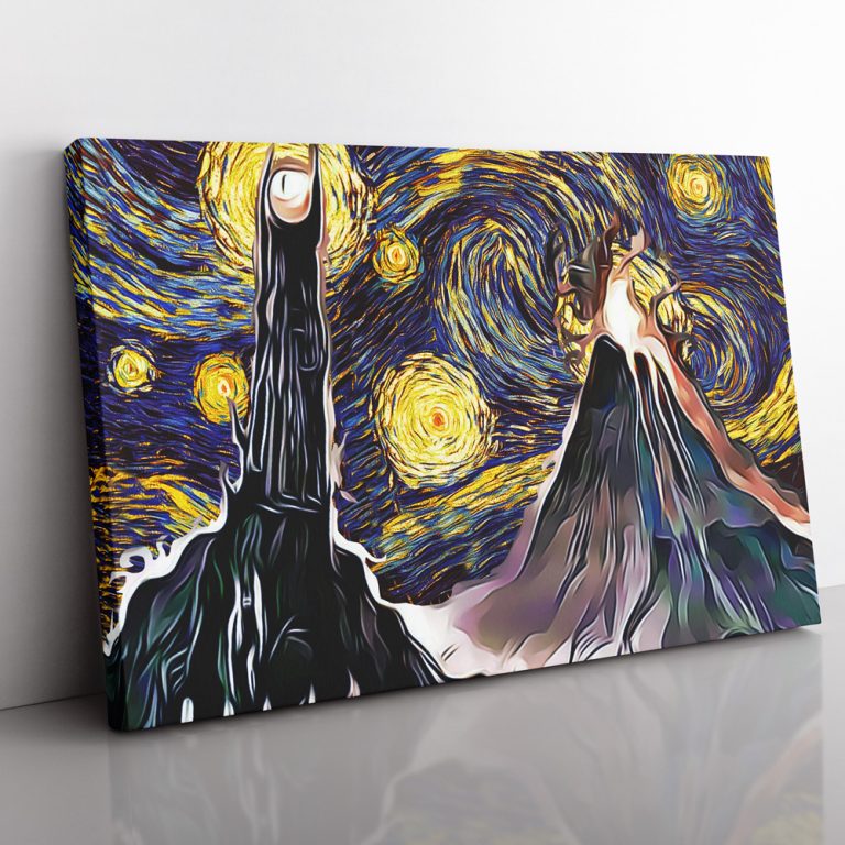 Harry Potter Starry Night Hogwarts Canvas Print Wall Art - AnimeBape