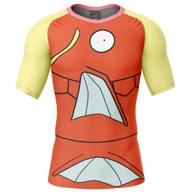 Gengar face Pokemon Short Sleeve Rash Guard Compression Shirt - AnimeBape