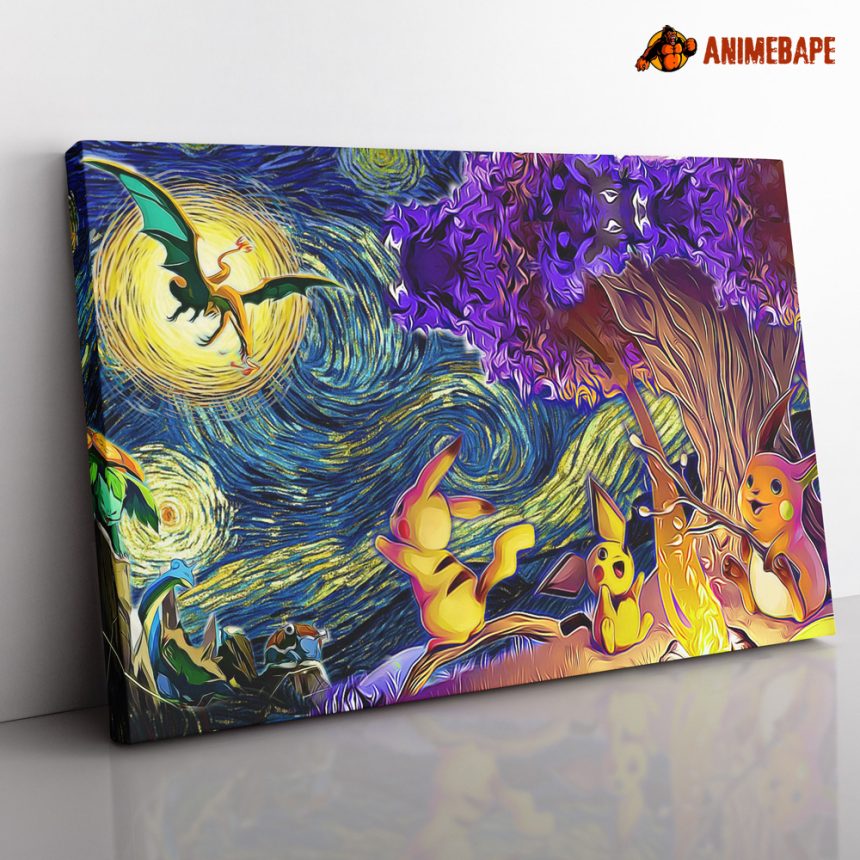 Trippy Ghostly Evolution Gastly Haunter Gengar Pokemon Canvas Print ...