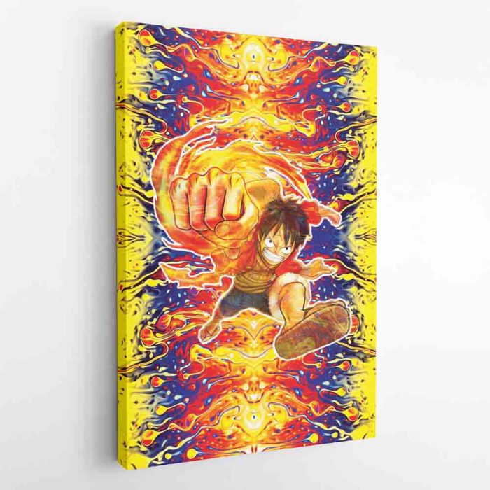 Trippy Luffy One Piece Canvas Print Wall Art - AnimeBape