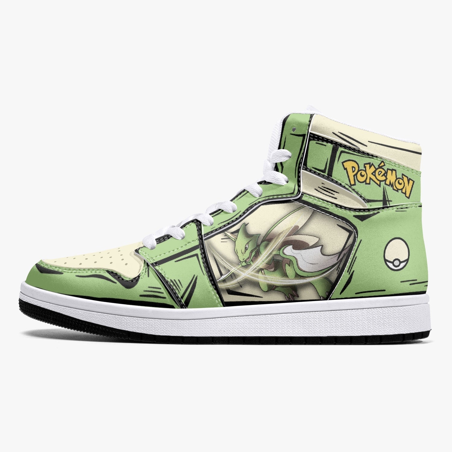 Scyther Pokemon Mid 1 Basketball Shoes for Kids - AnimeBape