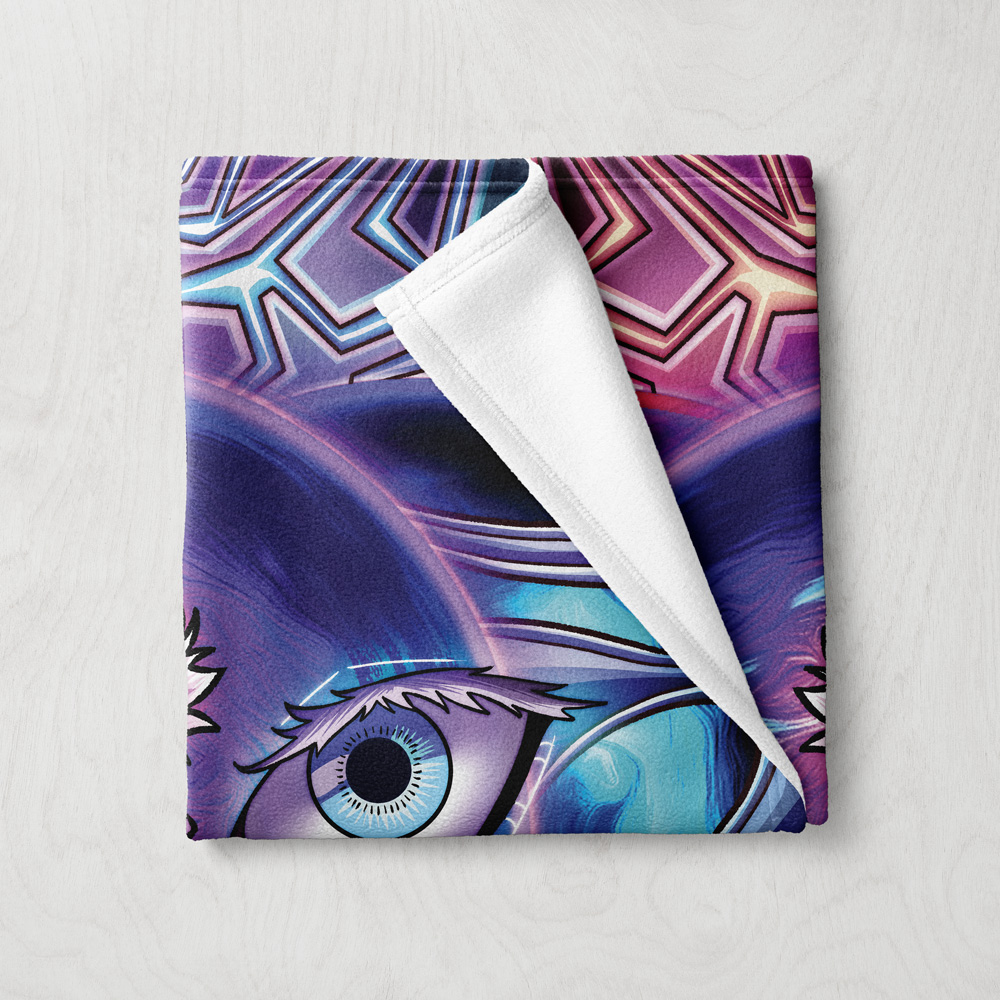 Trippy Gojo Satoru Hollow Purple Jujutsu Kaisen Blanket - AnimeBape