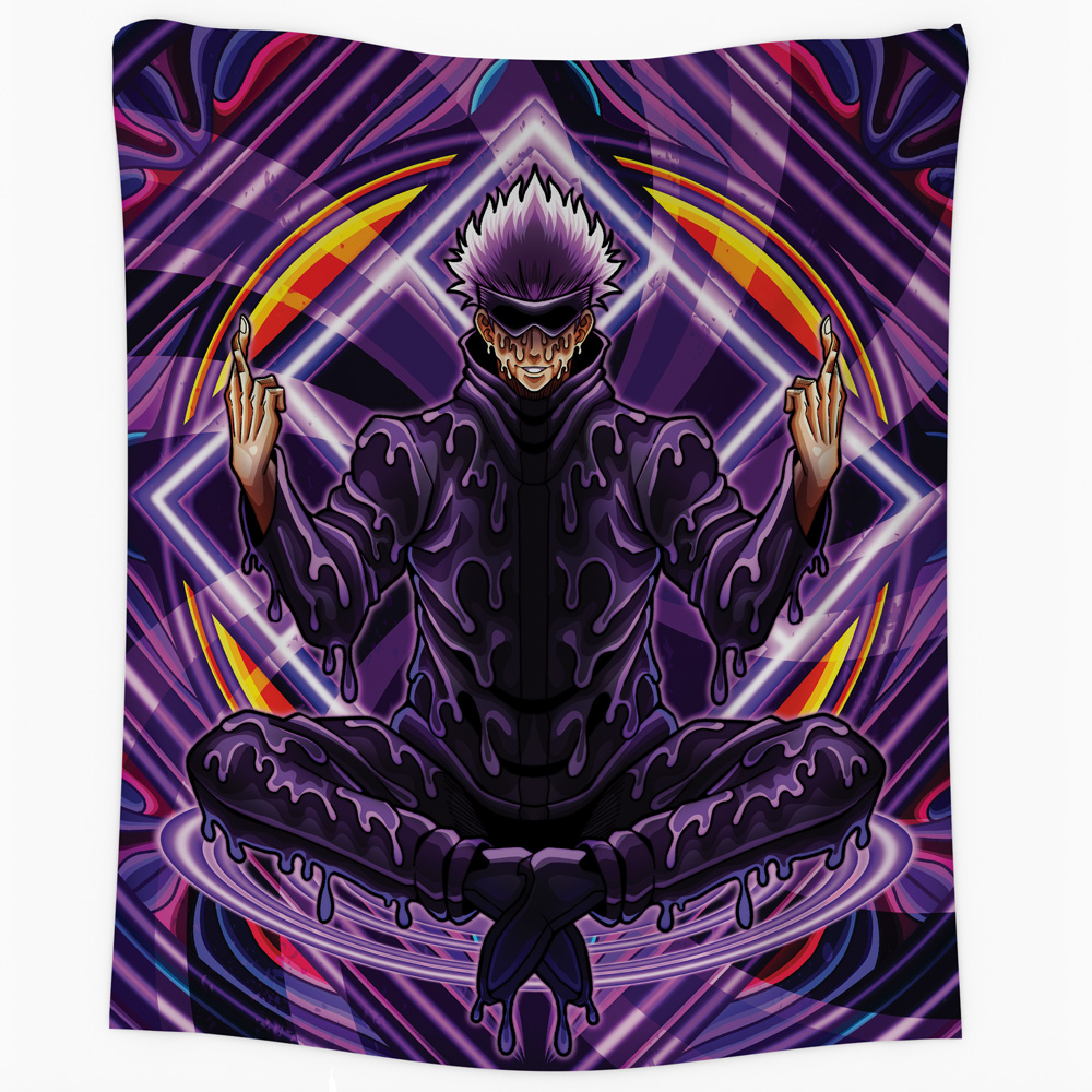 Trippy Meditating Gojo Satoru Jujutsu Kaisen Tapestry - AnimeBape
