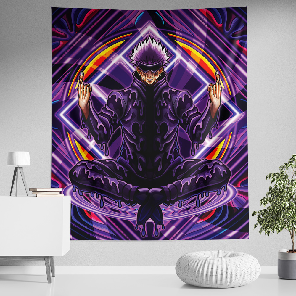 Trippy Meditating Gojo Satoru Jujutsu Kaisen Tapestry - AnimeBape