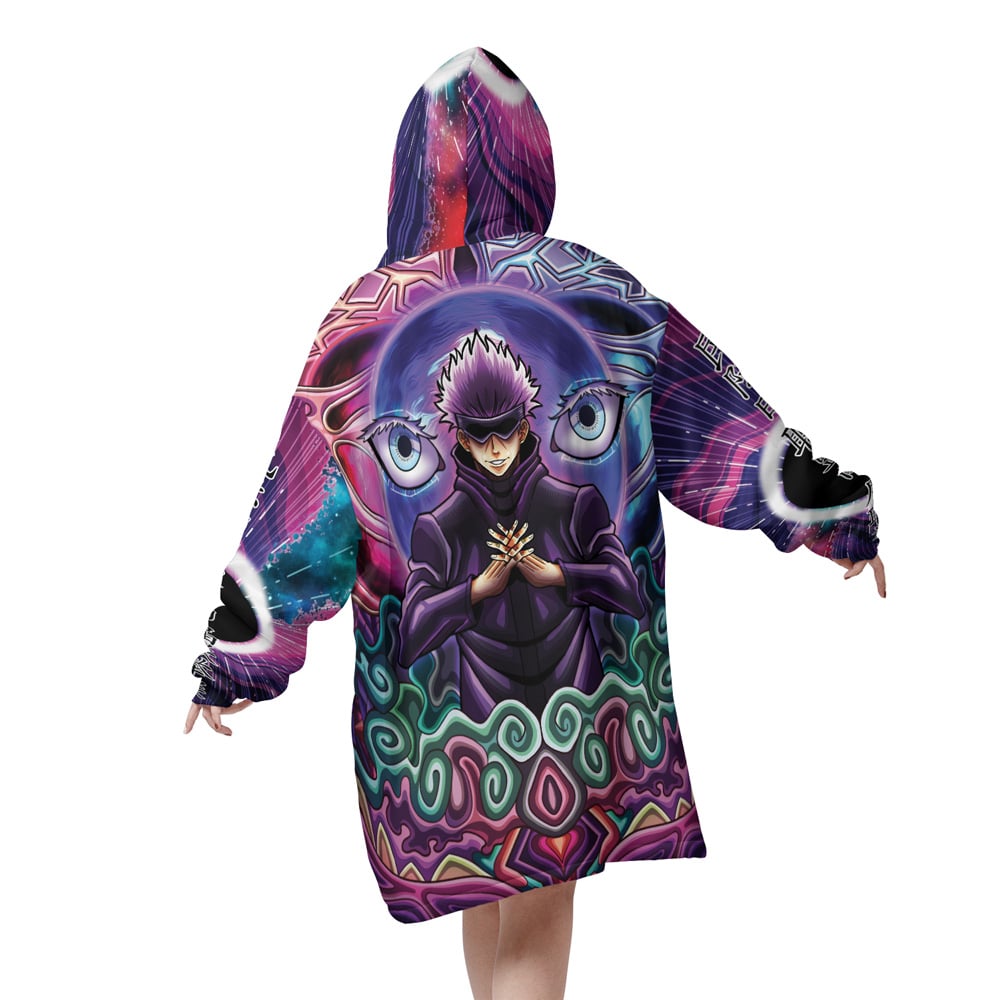 Trippy Satoru Gojo Jujutsu Kaisen Oversized Hoodie - AnimeBape