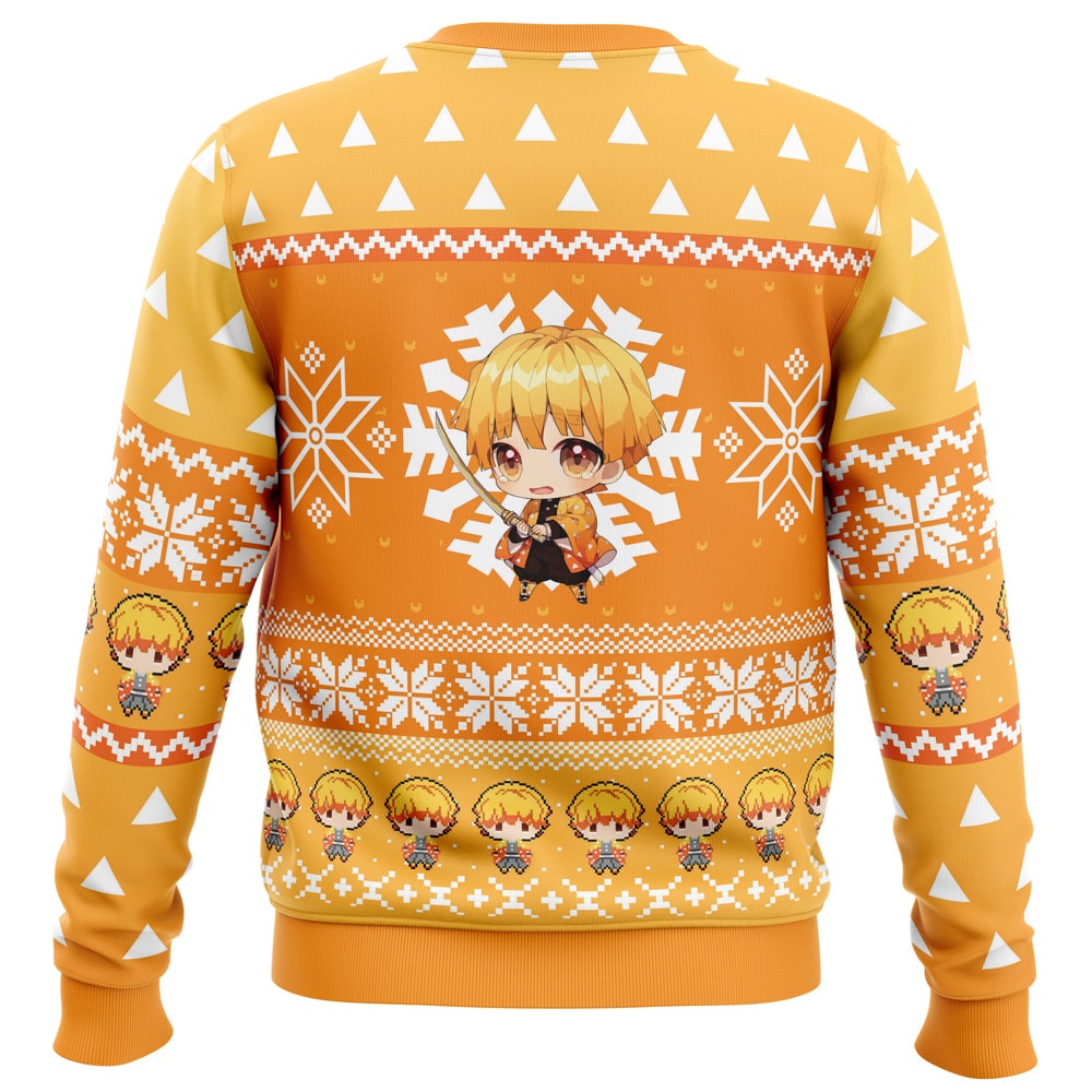 Chibi Christmas Zenitsu Agatsuma Demon Slayer Ugly Christmas Sweater ...