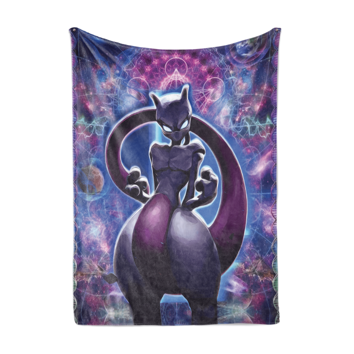 Cosmic Mewtwo Pokemon Blanket - AnimeBape