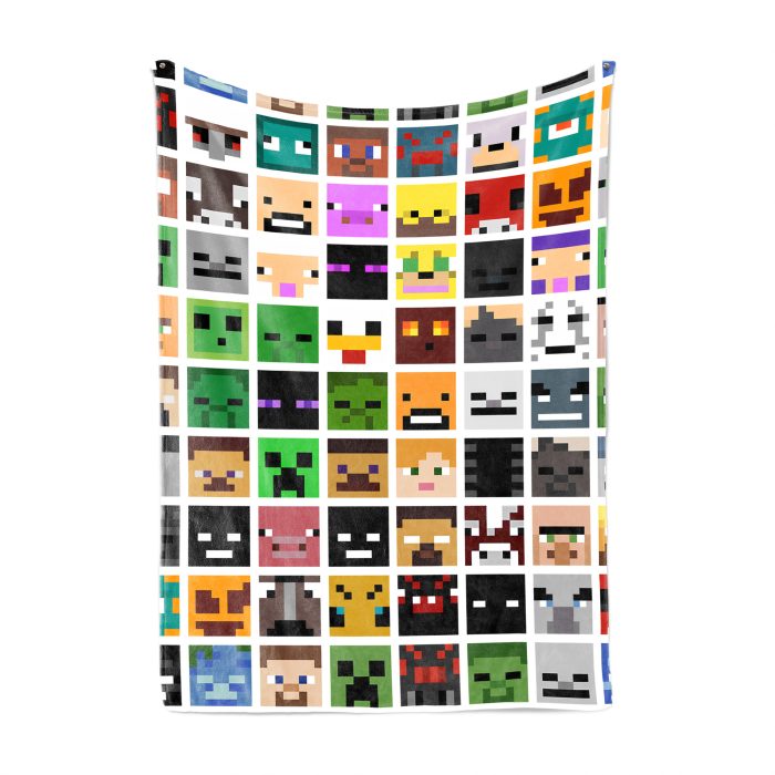 Block Faces Minecraft Blanket - AnimeBape