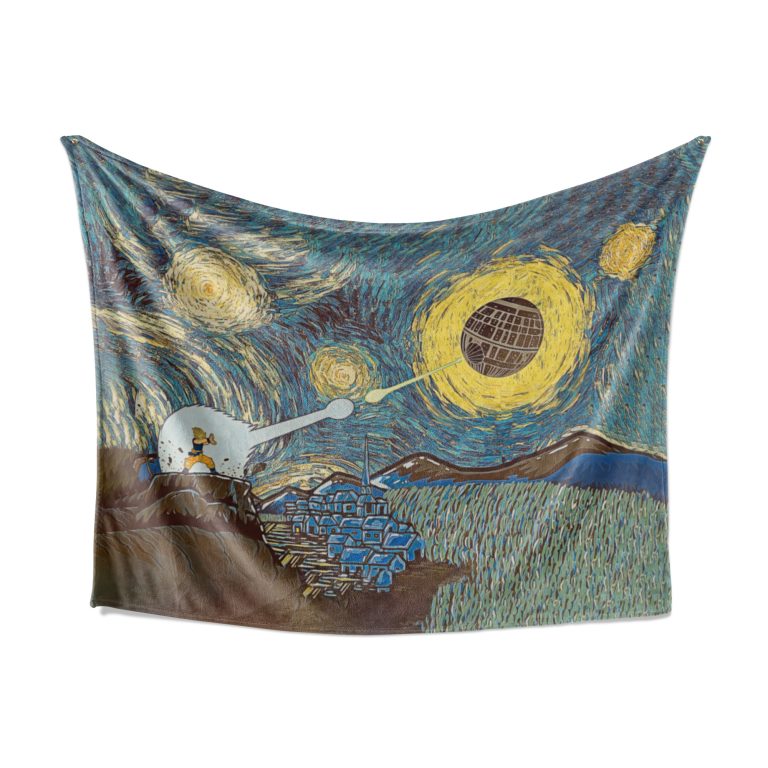 Goku vs Death Star Starry Night Blanket - AnimeBape