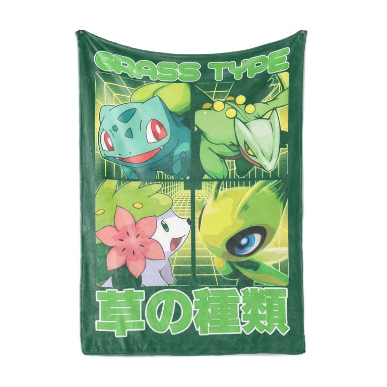 Grass Type Pokemon Blanket - AnimeBape