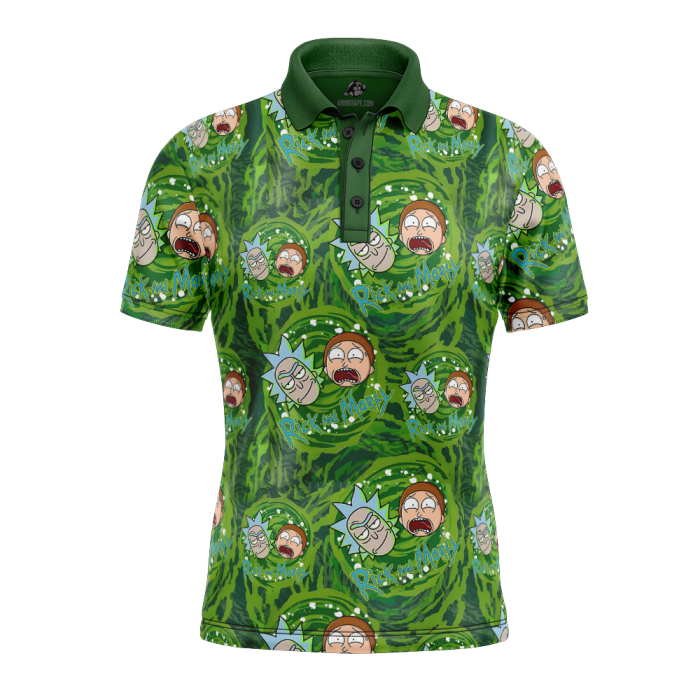 Rick and Morty Trippy Cosmic Rick Polo Goft Shirt - AnimeBape
