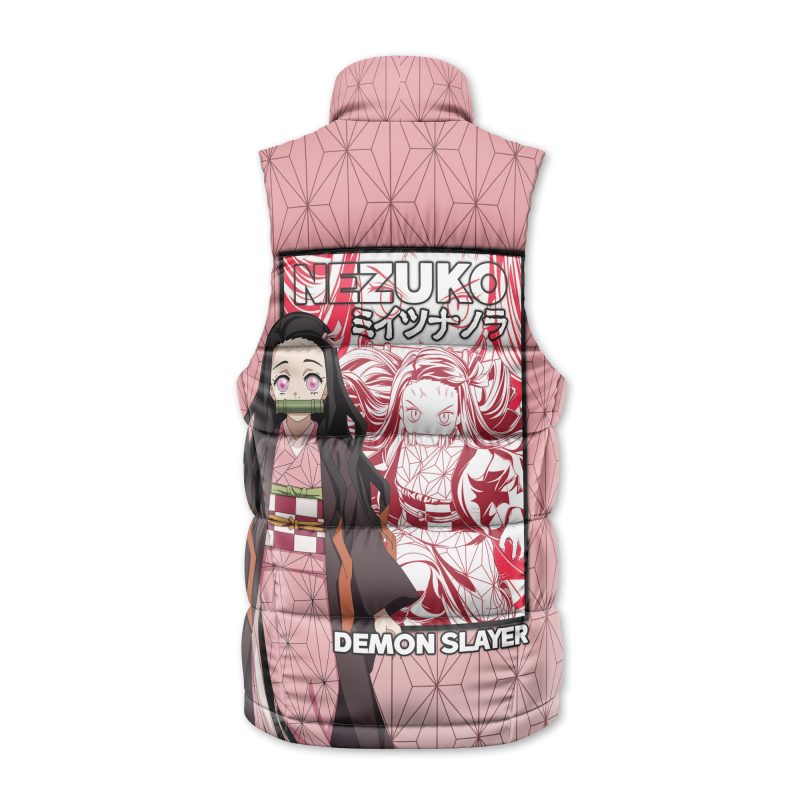 Kamado Nezuko Demon Slayer Sleeveless Down Jacket - AnimeBape