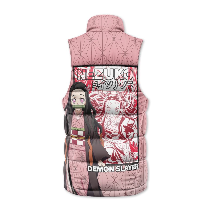 Kamado Nezuko Demon Slayer Sleeveless Down Jacket - AnimeBape