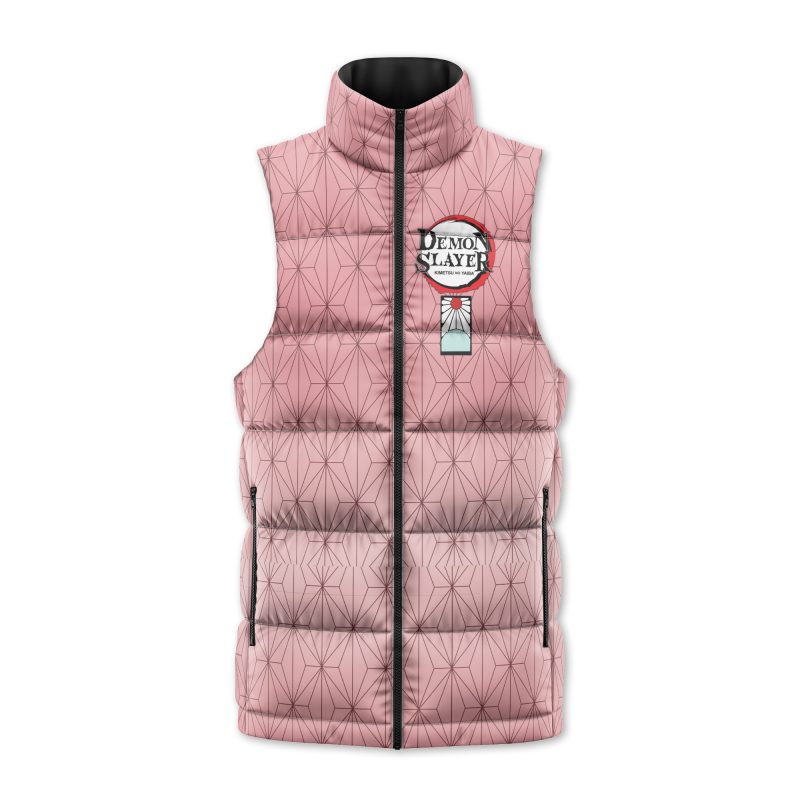 Kamado Nezuko Demon Slayer Sleeveless Down Jacket - AnimeBape