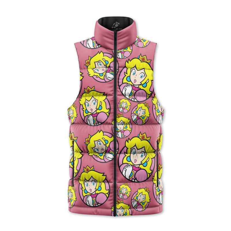 Princess Peach Super Mario Sleeveless Down Jacket - AnimeBape