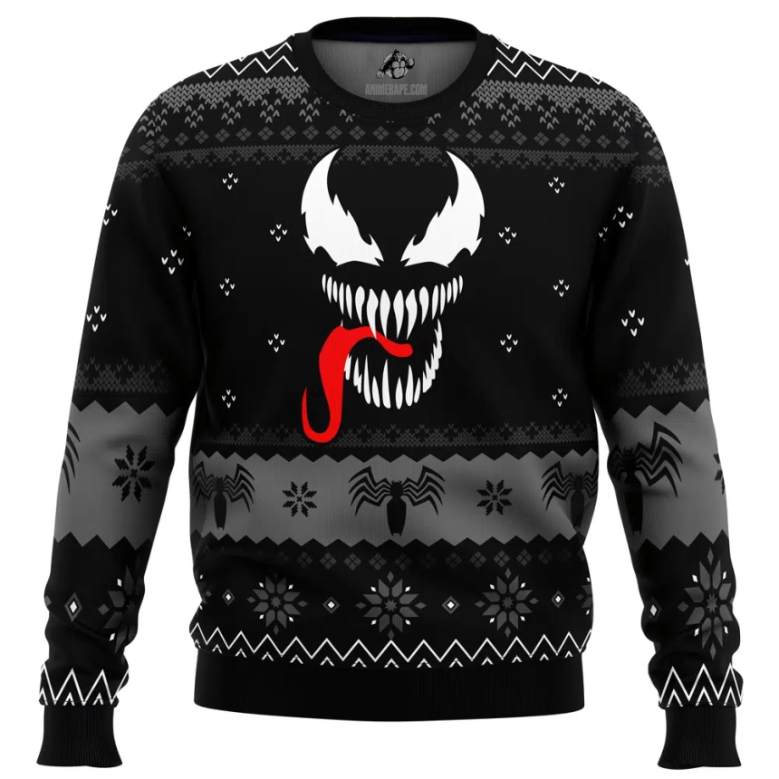 Christmas Venom Marvel Comics Ugly Christmas Sweater - AnimeBape