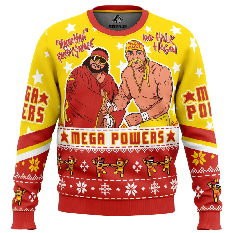 Mega Powers Macho Man Randy Savage and Hulk Hogan Ugly Christmas ...
