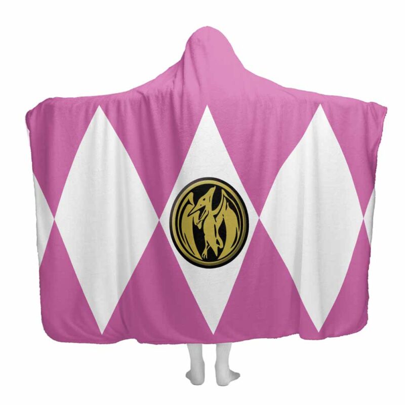 Pink Ranger Mighty morphin Power Rangers Hooded Blanket - AnimeBape