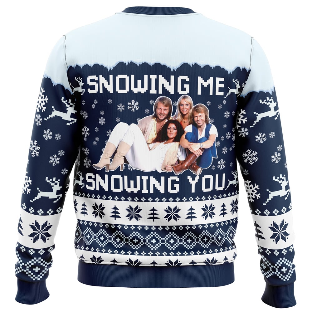 Snowing Me Snowing You ABBA Ugly Christmas Sweater - AnimeBape