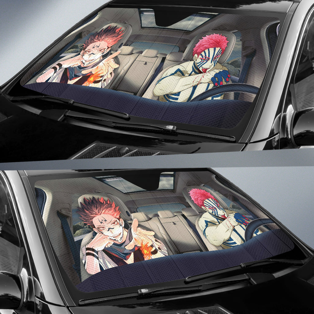 Akaza Sukuna Car Sunshades for Auto Window Protection - AnimeBape