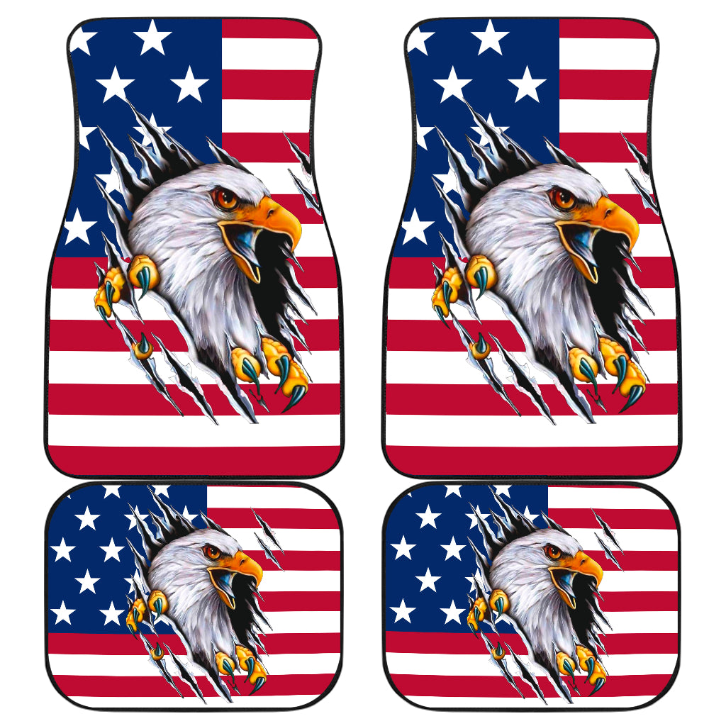 Bald Eagle USA Flag Car Accessories Floor Mats for Vehicles - AnimeBape