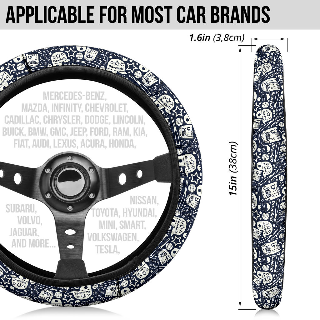 US Baseball Team Premium Car Steering Wheel Cover Baseball - AnimeBape