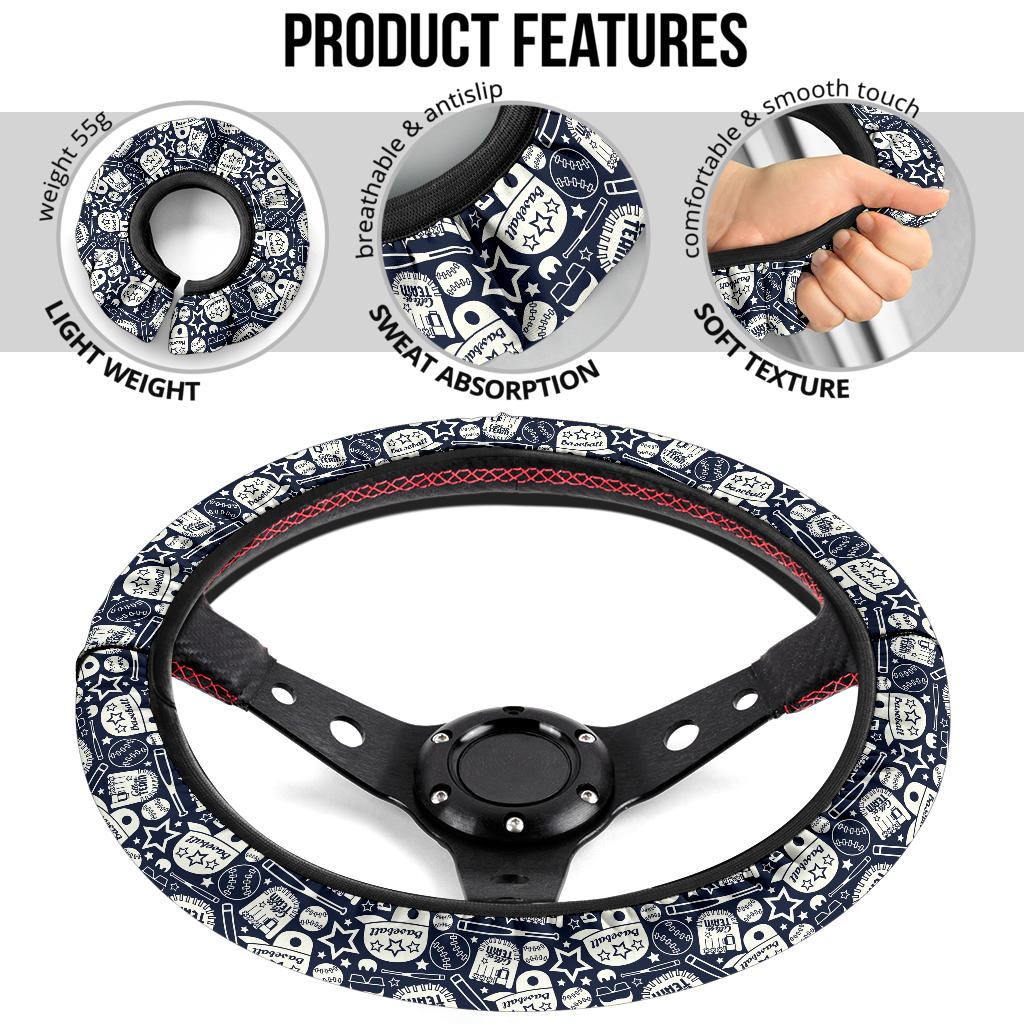 US Baseball Team Premium Car Steering Wheel Cover Baseball - AnimeBape