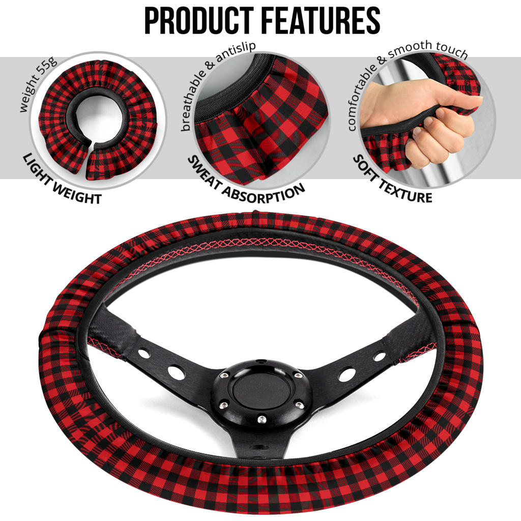 Premium Black Karo Car Steering Wheel Cover for Stylish Driving - AnimeBape