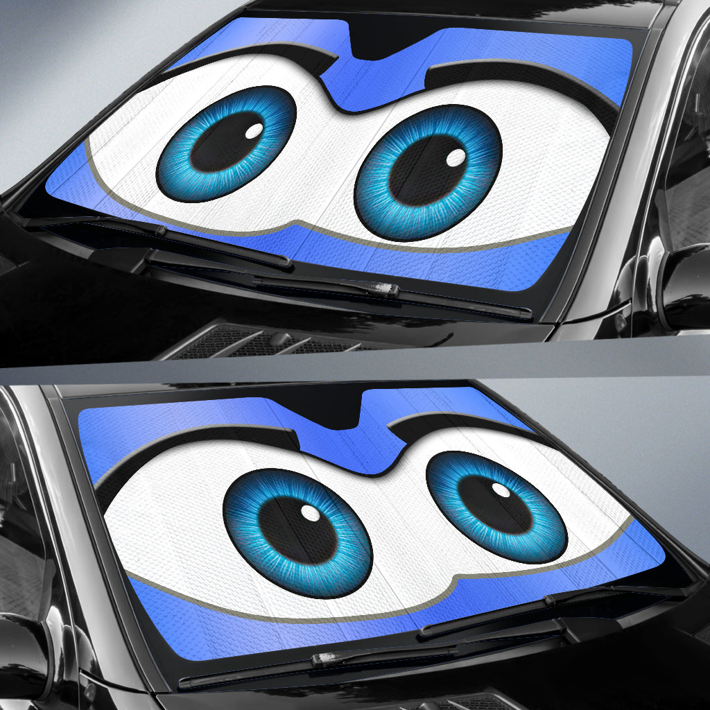 Blue Cartoon Eyes Auto Sunshades for Car Windshield Protection - AnimeBape