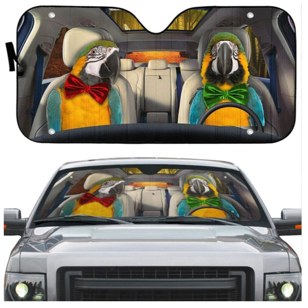 Blue Gold Macaw Parrot Sun Shades for Car Windshield Accessories ...