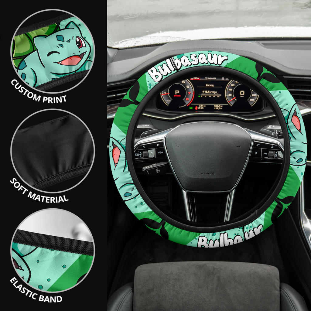 Bulbasaur Steering Wheel Cover for Pokemon Fans Bulbasaur - AnimeBape