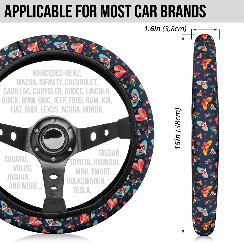 Beautiful Butterfly Premium Car Steering Wheel Cover - AnimeBape
