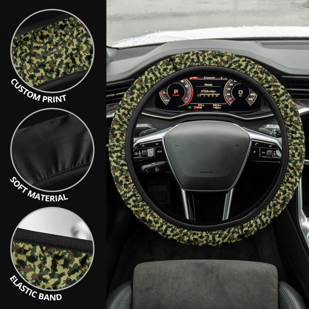 US Army Camouflage Premium Car Steering Wheel Cover 7068 - AnimeBape