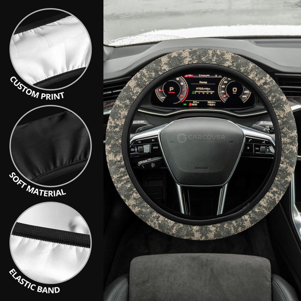 Custom US Army Camouflage Steering Wheel Cover for Cars - AnimeBape