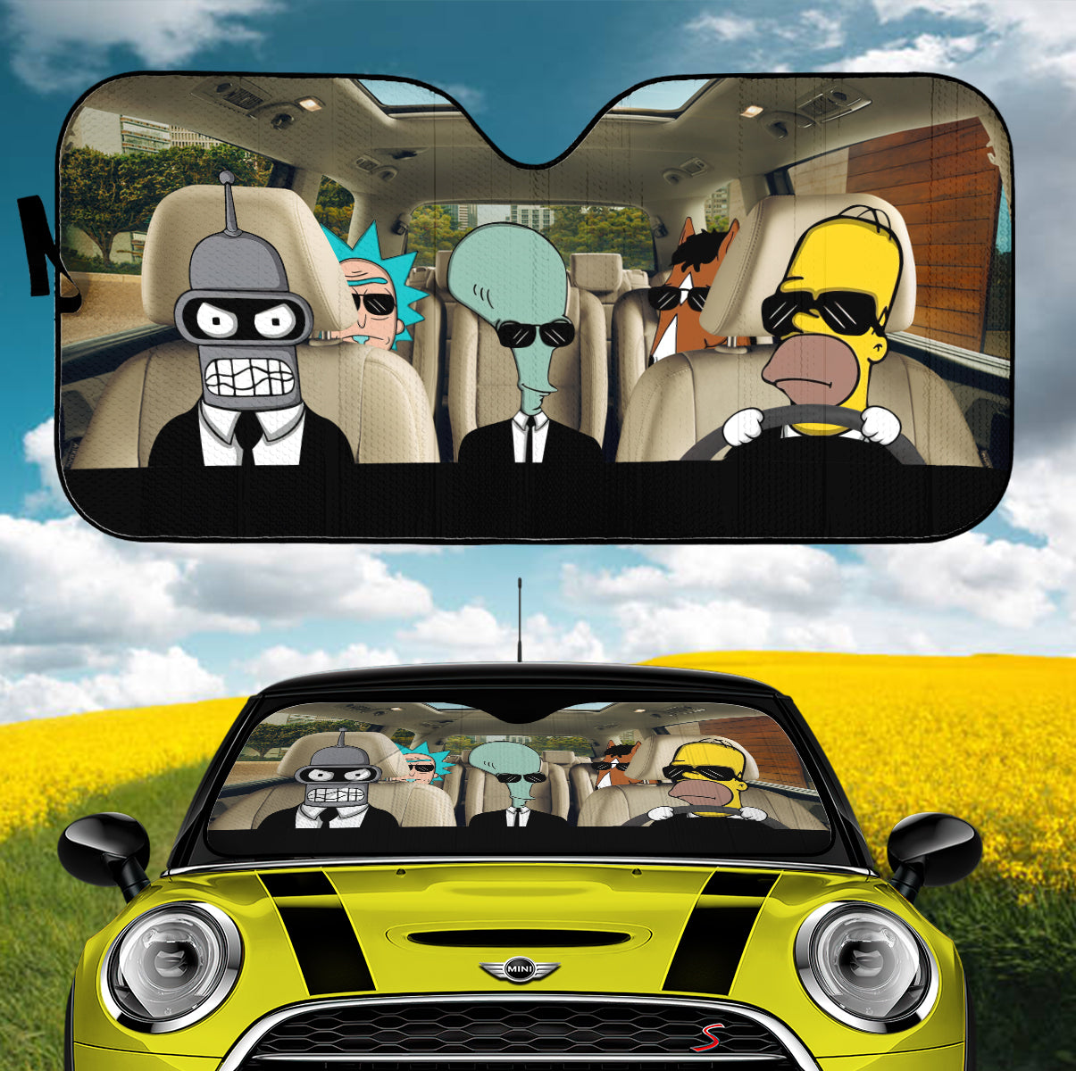 Simpsons Cartoon Rick Car Auto Sunshades for Windshield Protection ...